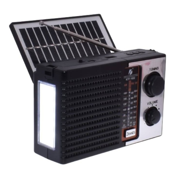 Radio portabil solar Bluetooth LED USB TF Negru Engros B2B