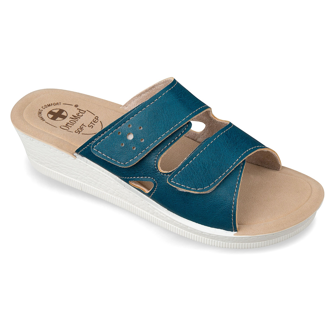 Papuci de vara, confort, OrtoMed 2814-G18 bleumarin