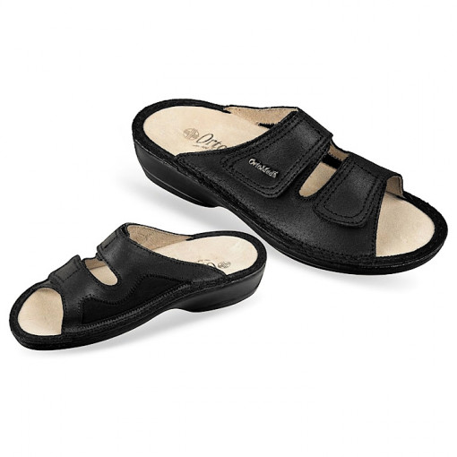 Papuci ortopedici pentru Hallux Valgus OrtoMed 3701-012-P86/T77 negri