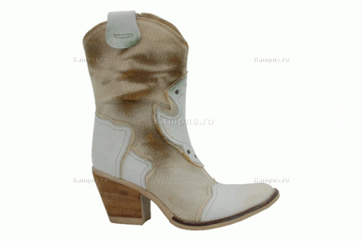 Botine dama - Ghete dama Angela Paprika albe