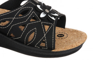 Papuci vara, negri, Mjartan 2812-N18 brant pluta naturala