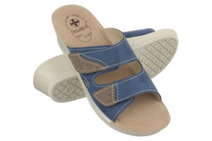 Papuci de vara, confort, dama OrtoMed 2819-P415 bleumarin
