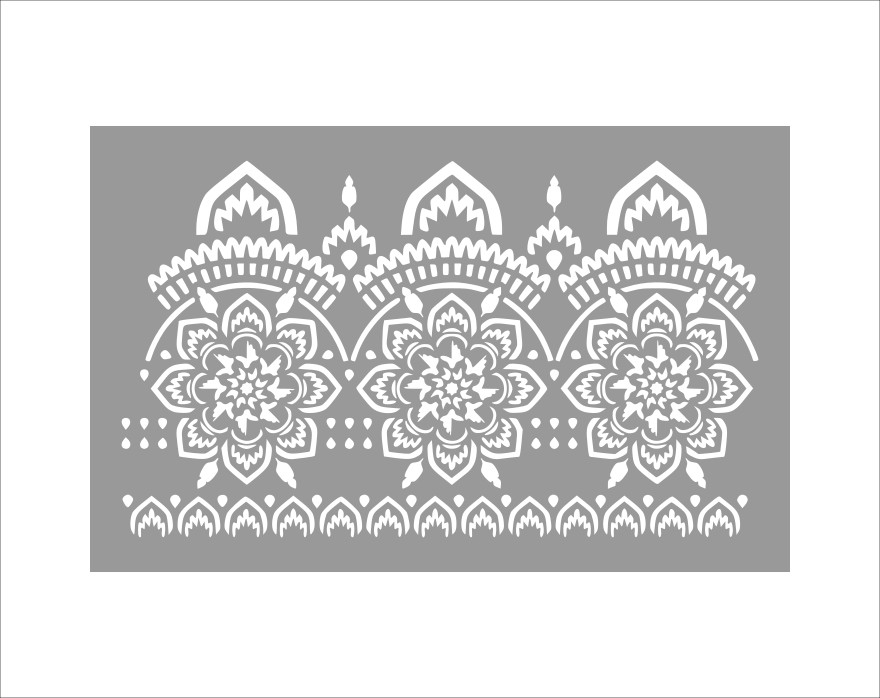 Taj Mahal Border Stencil 220321-7 - various sizes