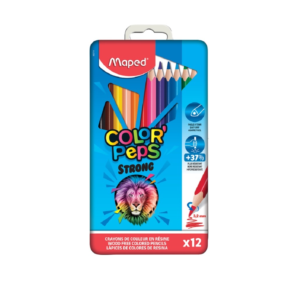 DRVENE BOJICE 1/12 MAPED COLOR PEPS STRONG METALNA KUTIJA