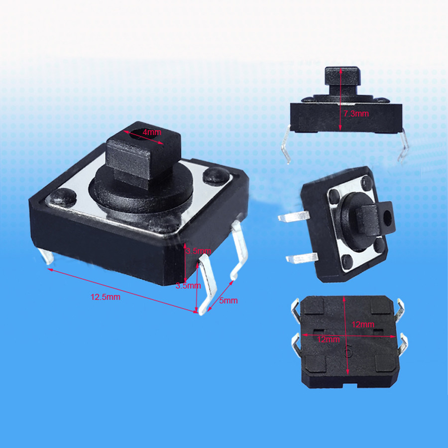 Taster za PCB montažu 12x12x7.3mm
