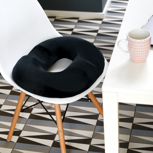 Perna Colac pentru hemoroizi, epiziotomie, de sezut | perna antihemoroizi - Culoare Negru | Donut