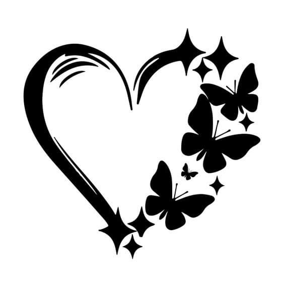 Sticker Auto Inima Fluturi