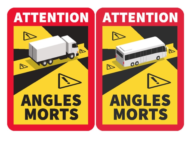 Autocolant Attention Angles Morts, Sticker Unghi Mort Franta