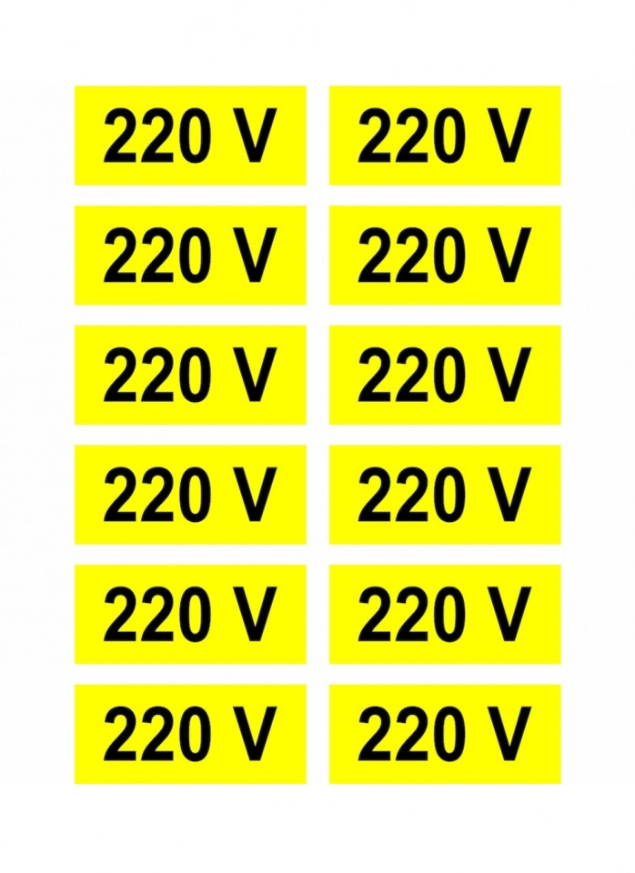 Set 12 buc Indicator autocolant Atentie 220 V