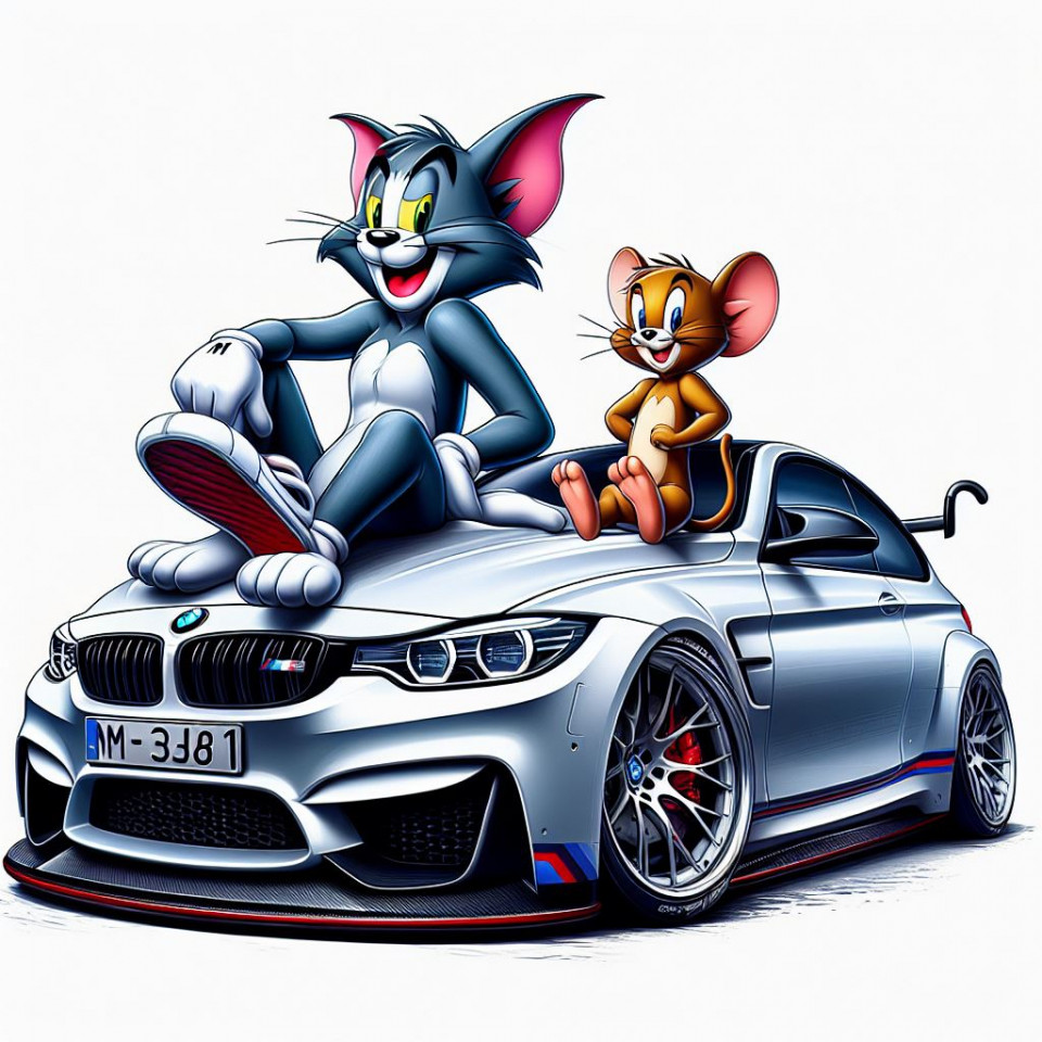 Sticker Auto color Tom&Jerry BMW M