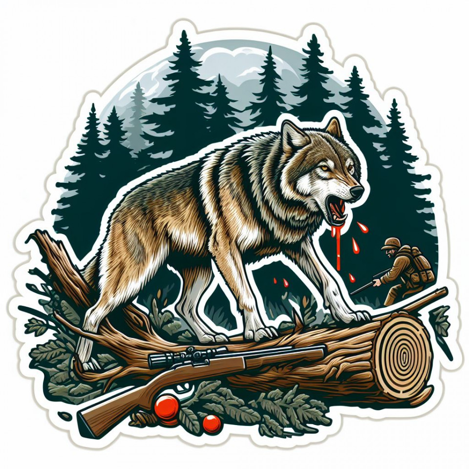 Sticker Auto Imprimat Lup