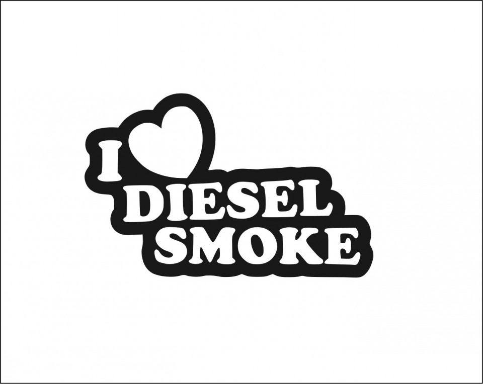 Sticker Auto I love Diesel Smoke