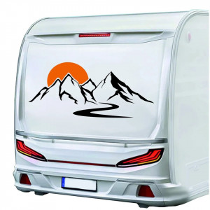 Sticker Auto Camper Peisaj muntos