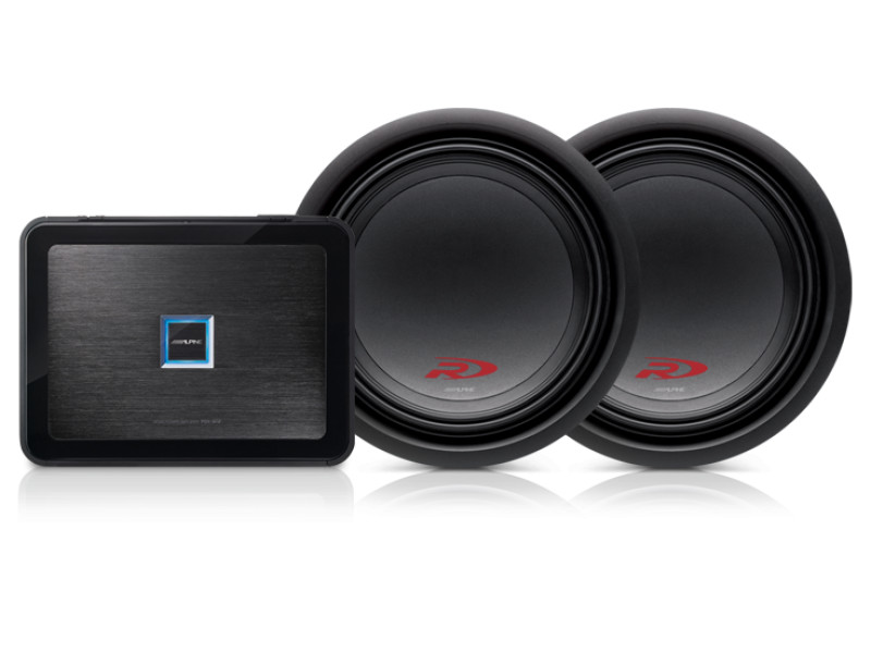 Pachet Super Bass 2 x Subwoofer Alpine SWR-1243D 1600W + Amplificator ...