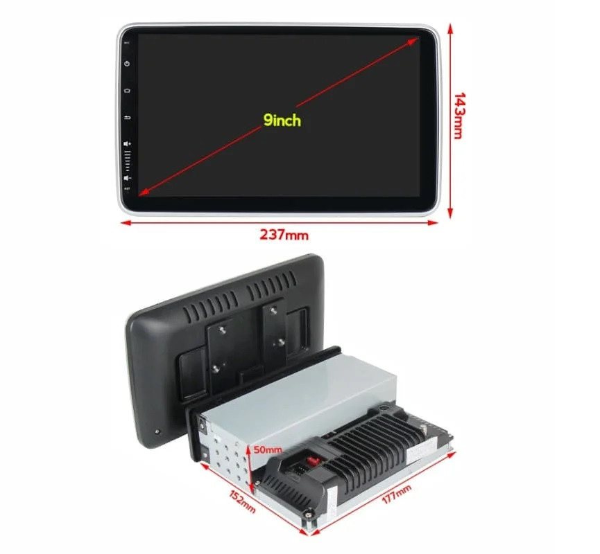 Navigatie Universala 1DIN Android12 Display IPS 9" Touchscreen Reglabil ...
