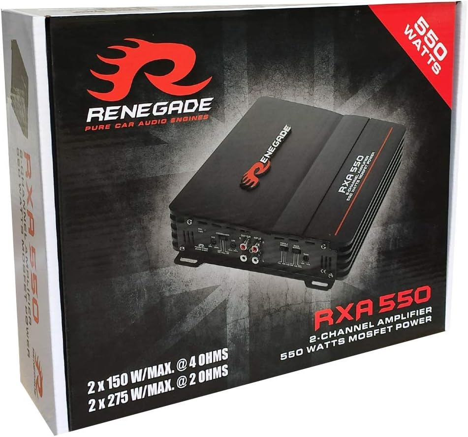 Amplificator Subwoofer Auto RENEGADE RXA550 RXA 550 2 Canale Stereo ...