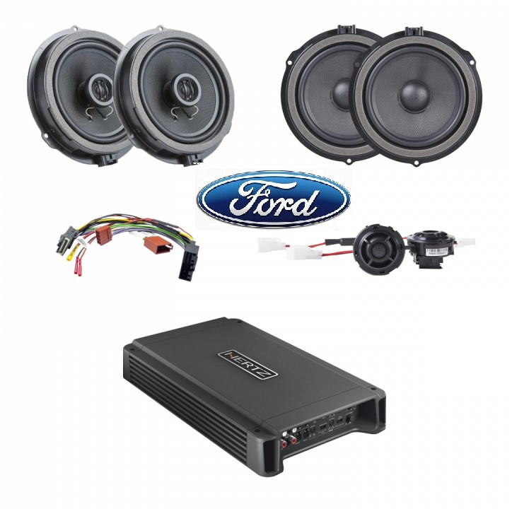 PACHET SISTEM AUDIO PLUG&PLAY AWAVE DEDICAT FORD + AMPLIFICATOR Hertz ...
