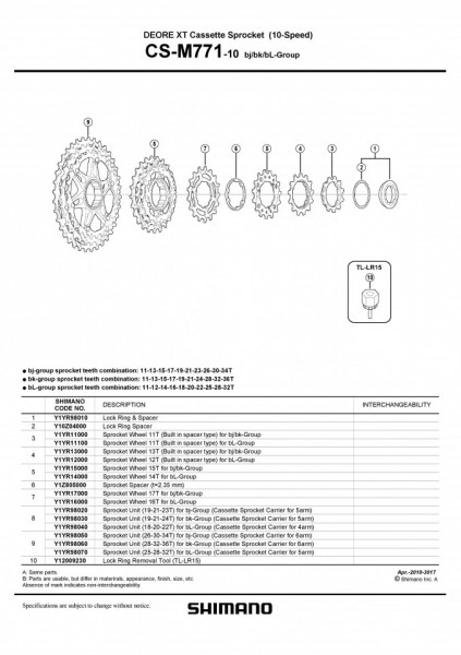 PINIOANE SHIMANO CS-M771-10 11T (TIP BUILT IN SPACER) PT. BL-GROUP