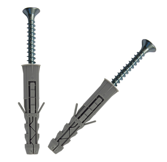 Diblu din polipropilena cu surub pentru lemn set 100 buc KRX-1260