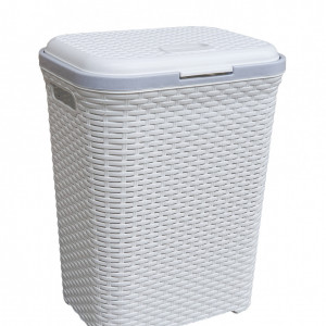 Cos de rufe alb ratan, 55 litri