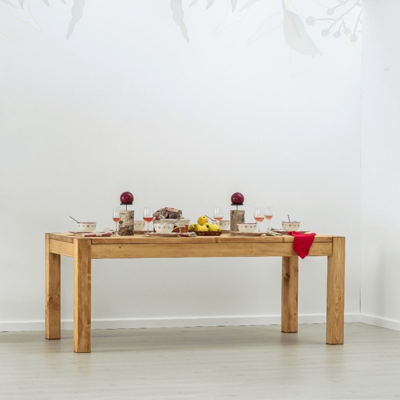 Masa extensibila Ecuador, Lemn masiv rustic, 140/194 x 90 x 78 cm