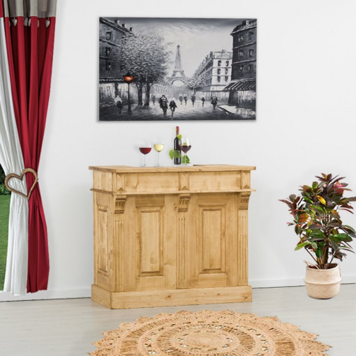 Corp mobilier de bar Cabana, lemn masiv rustic, 120 x 65 x 108 cm