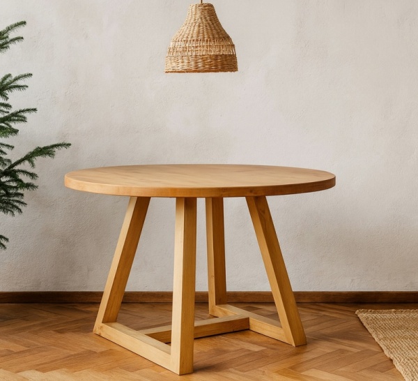 Masa rotunda lemn masiv Gloria model D003, Ø 120 x H 75 cm