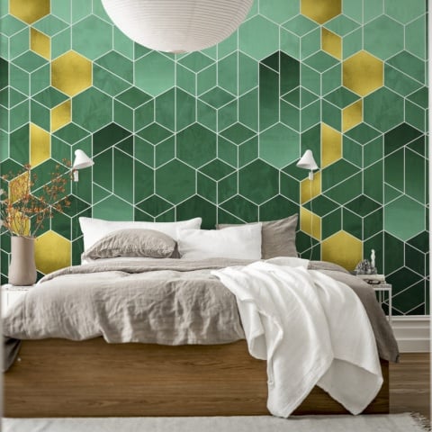 Fototapet, Gradient Geometry, Emerald, Rebel Walls