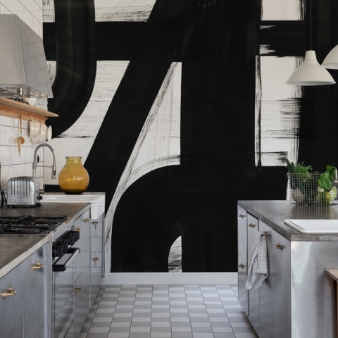 Fototapet, Bold Lines, Black & White, Rebel Walls