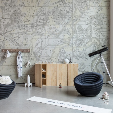 Fototapet, Star Map, White, Rebel Walls