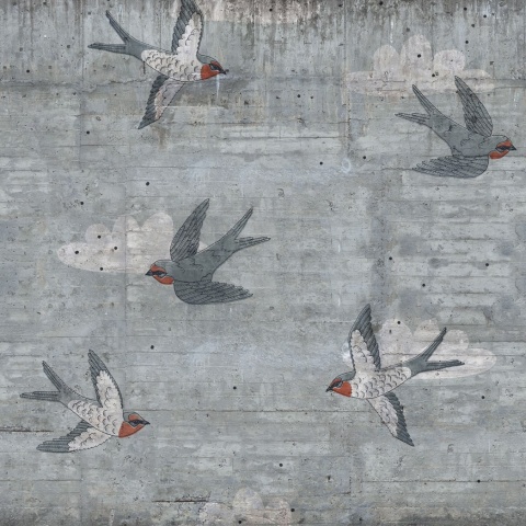 Fototapet, Concrete Art, Swallow, Rebel Walls