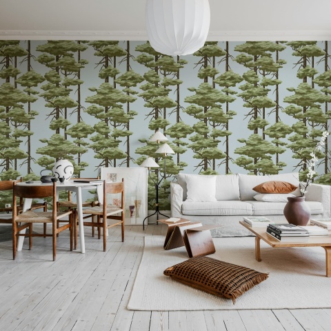 Fototapet, Highland Pines, Blue, Rebel Walls