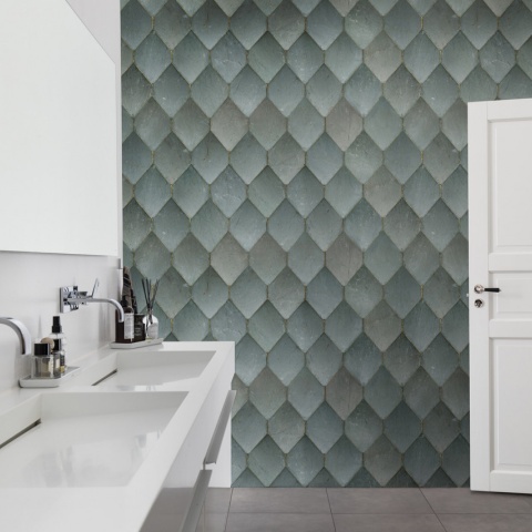 Fototapet, Osaka Tiles, Emerald, Rebel Walls