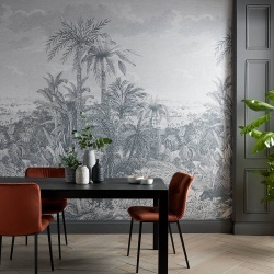 Paradise Found, Monochrome Luxury Tropical, 1838 Wallcoverings, 6.5mp ...