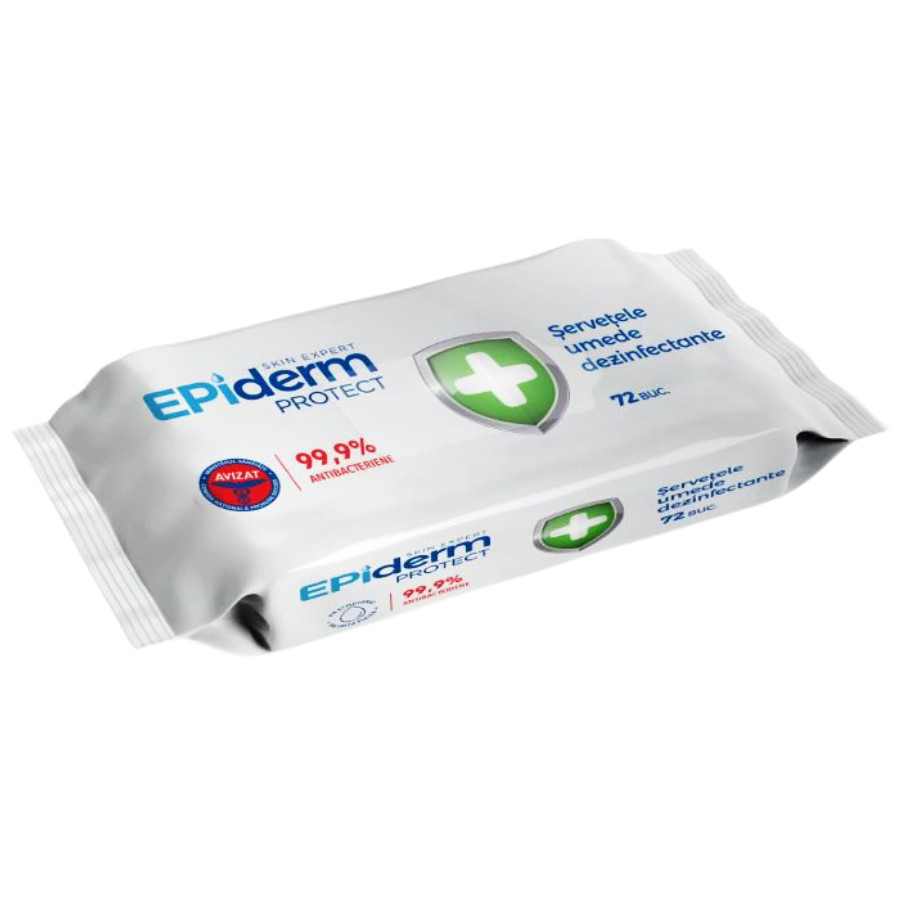 Servetele Umede Antibacteriene Dezinfectante EPIDERM Skin Expert 72buc