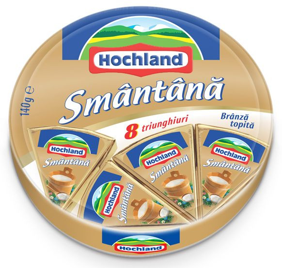 Branza Topita Triunghiuri cu Smantana HOCHLAND 140g