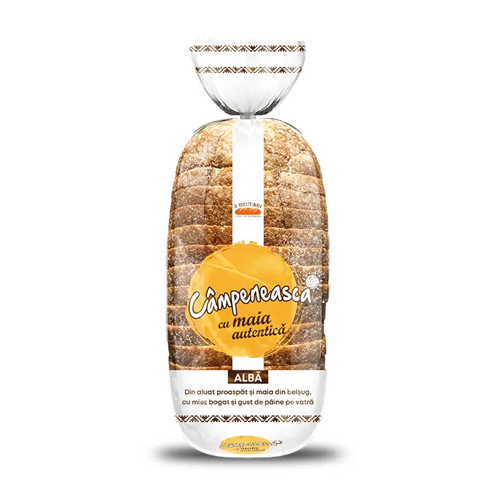 Paine Campeneasca Feliata Alba cu Maia Autentica TREI BRUTARI 600g