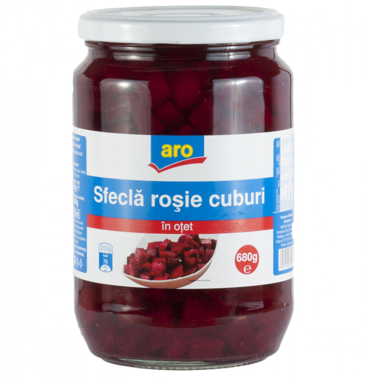 Sfecla Rosie Cuburi in Otet ARO 680g
