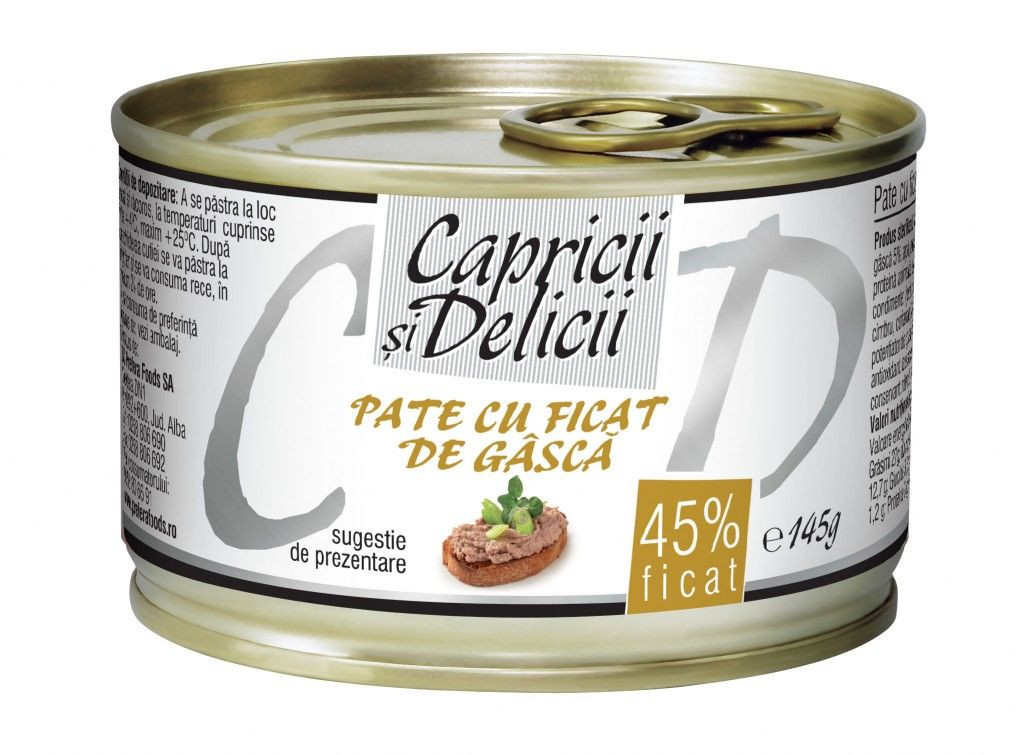 Pate cu Ficat de Pui si Gasca CAPRICII SI DELICII 145g
