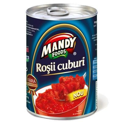 Pulpa de Rosii Taiata Cuburi csv. MANDY 400g