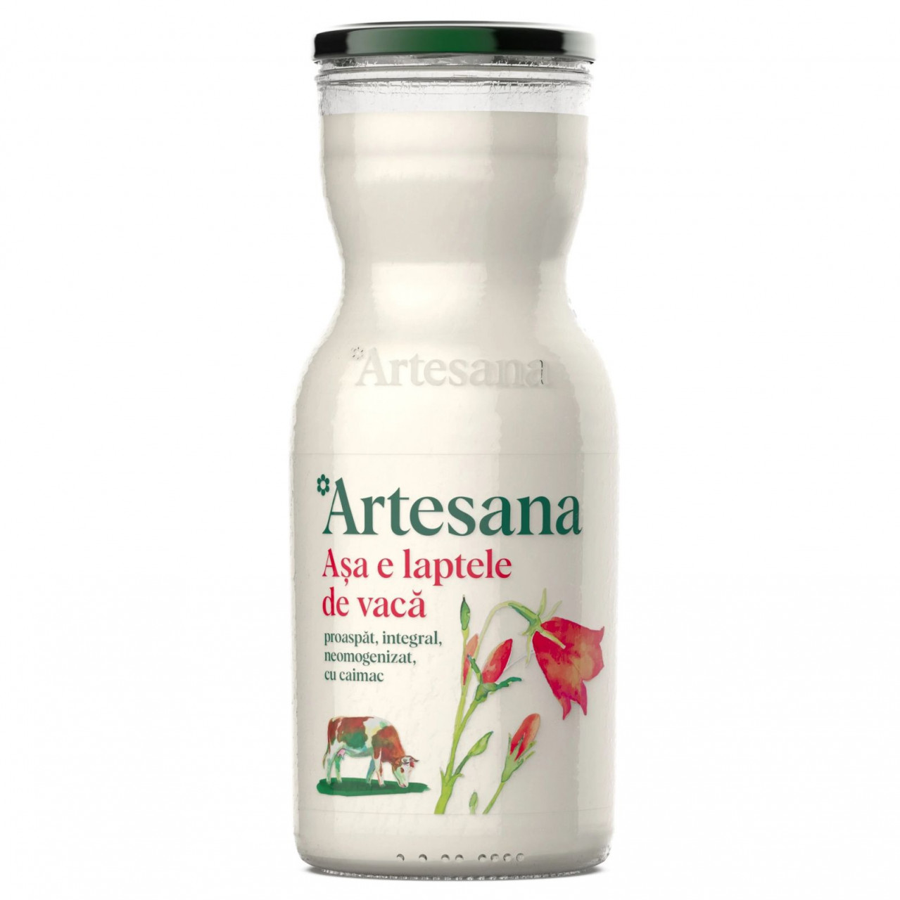 Lapte Prospat de Vaca, Neomogenizat, Integral, cu Caimac ARTESANA 1L