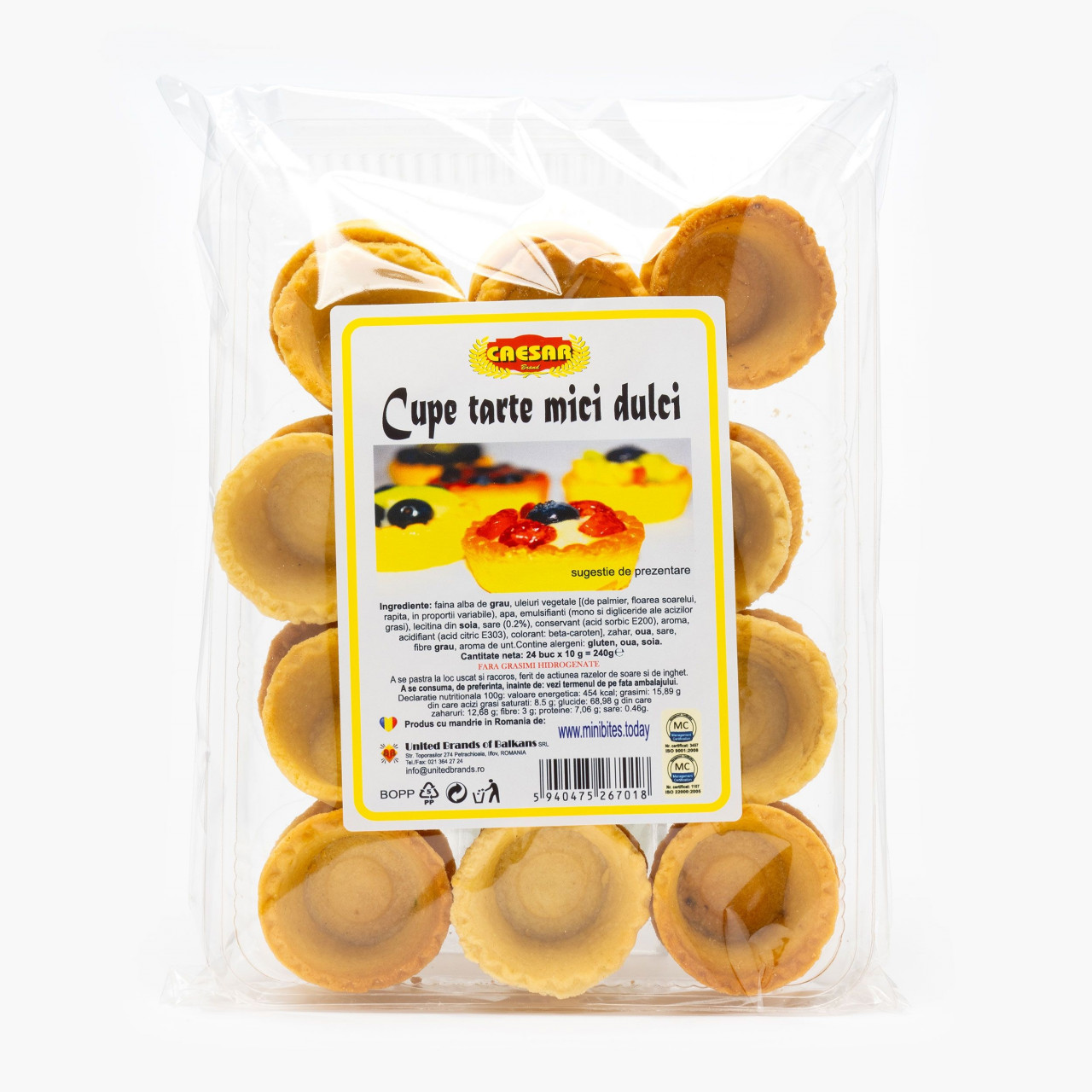 Cupe Tarte Mici Dulci CAESAR 240g