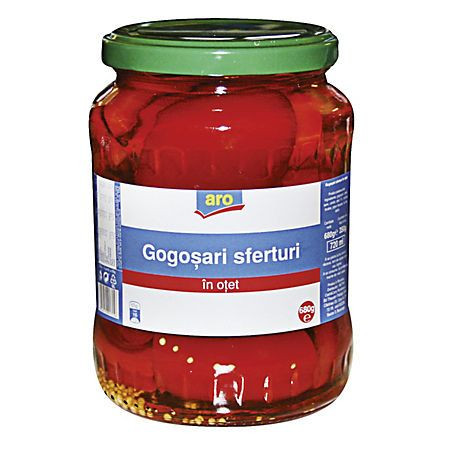 Gogosari Rosii In Otet ARO 680g