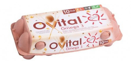 Oua de Gaina Cat. A Clasa L (63g-73g) (crescute la sol) OVITAL cu Omega ...