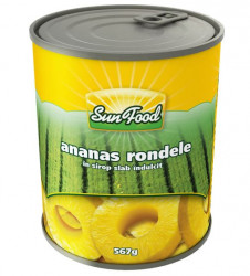 Compot de Ananas Rondele SUN FOOD 565g