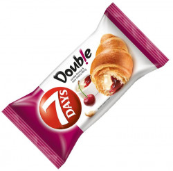 Croissant 7 DAYS Double Max cu Crema de Vanilie si Visine 80g