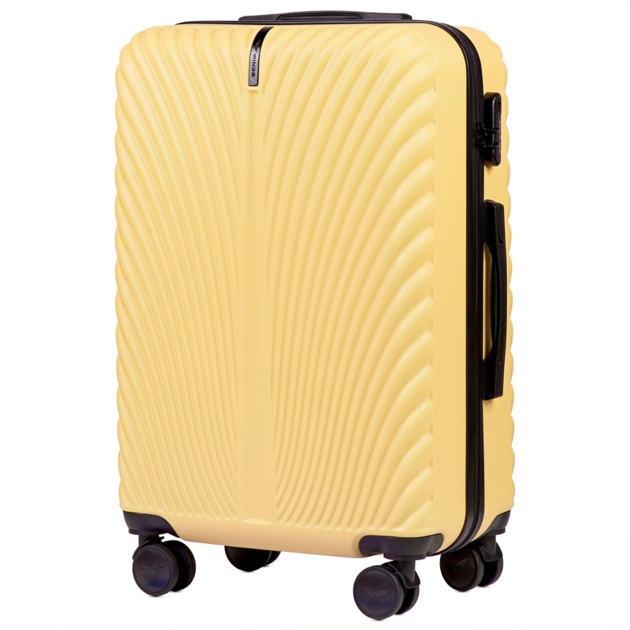 Set trolere 4 piese Wings Swan, ABS, 4 roti, cifru, galben deschis