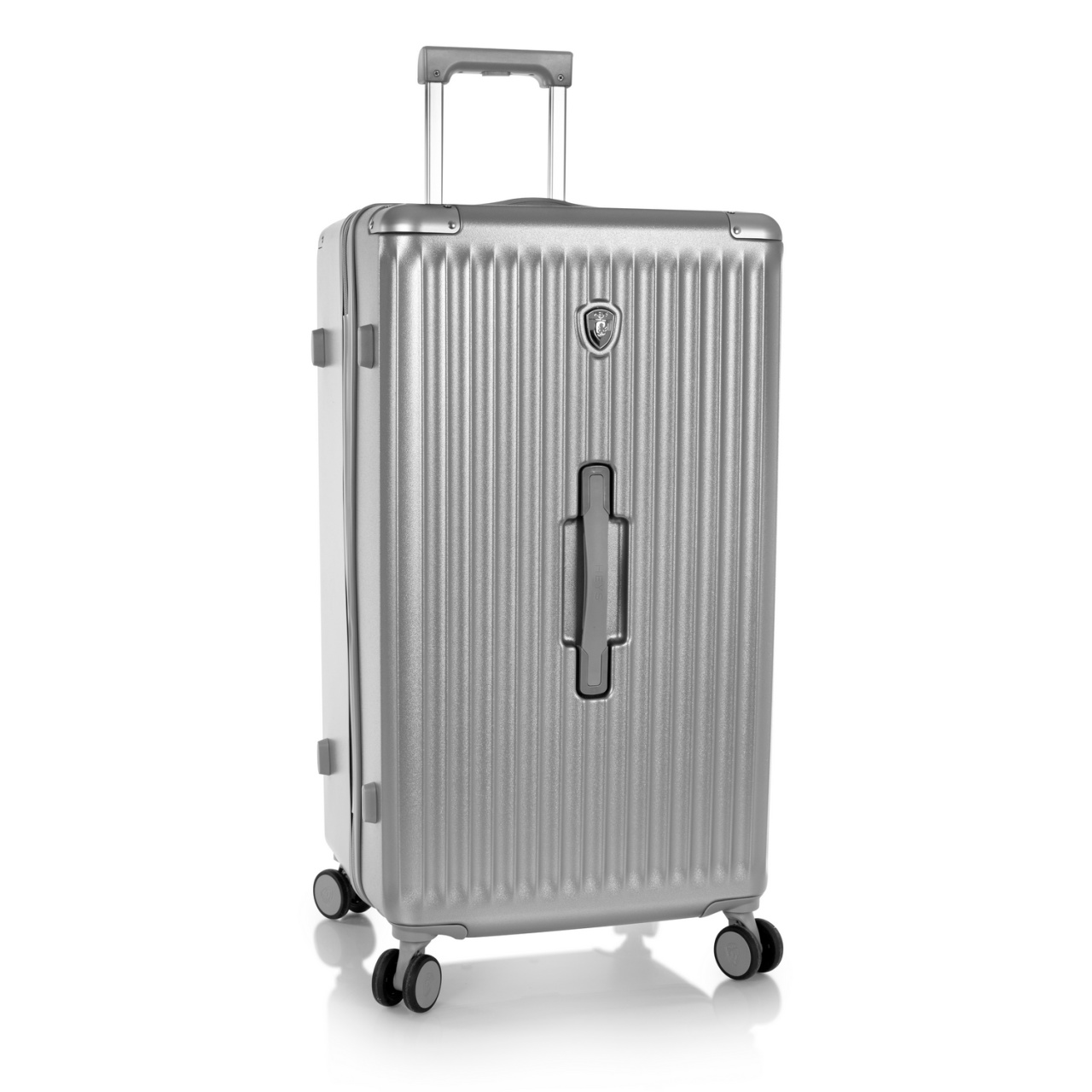 Troler Mare Extensibil, Heys Luxe Trunk, Policarbonat, 76 cm, Argintiu