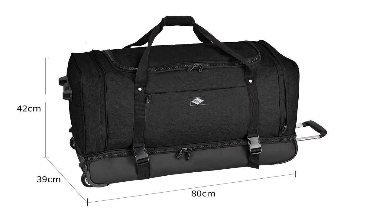 Geanta de voiaj cu role XL Lee Cooper, 2 compartimente, poliester 600D ...