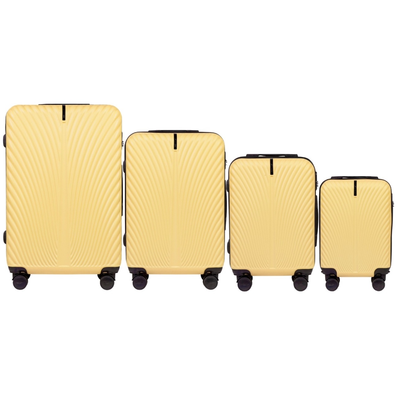 Set trolere 4 piese Wings Swan, ABS, 4 roti, cifru, galben deschis